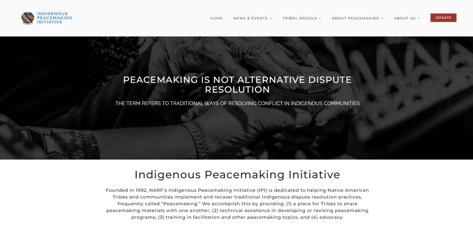 A Fresh Look at the Indigenous Peacemaking Initiative Website - Native ...